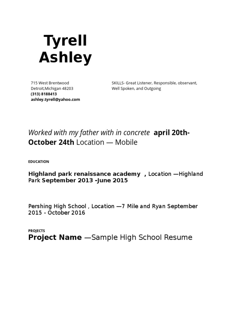 Tyrell Ashley Resume | PDF