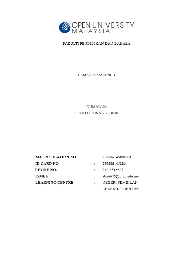 ASSIGNMENT Prof Ethics Mei | PDF | Bribery | Corruption