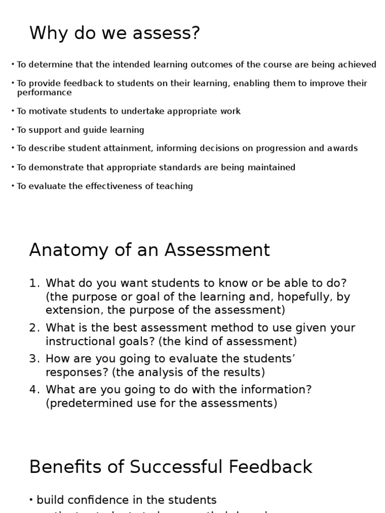 Why Do We Assess | Download Free PDF | Educational Assessment | Learning