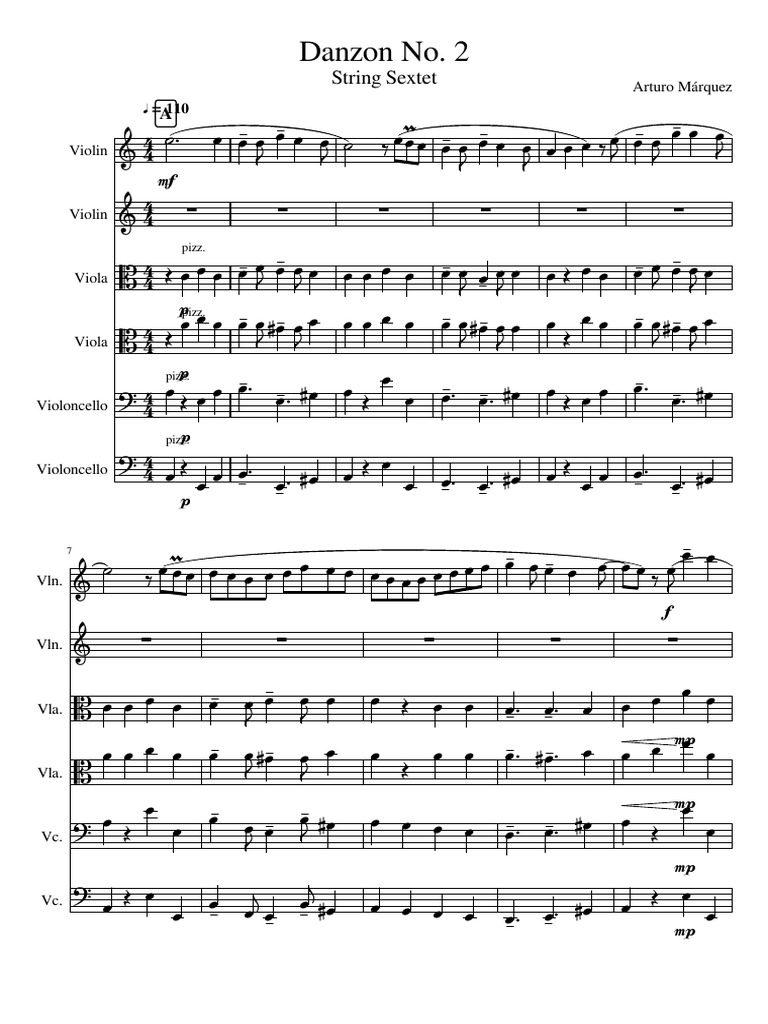 Danzon No. 2 String Sextet-Parts | PDF