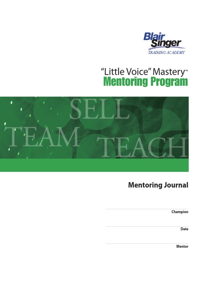 Mentoring Journal | PDF | Sales | Advice (Opinion)