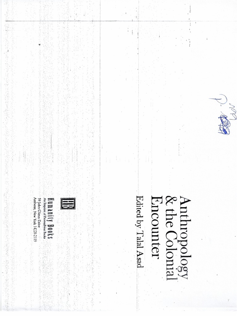 Asad - Introduction Anthropology and The Colonial Encounter | PDF