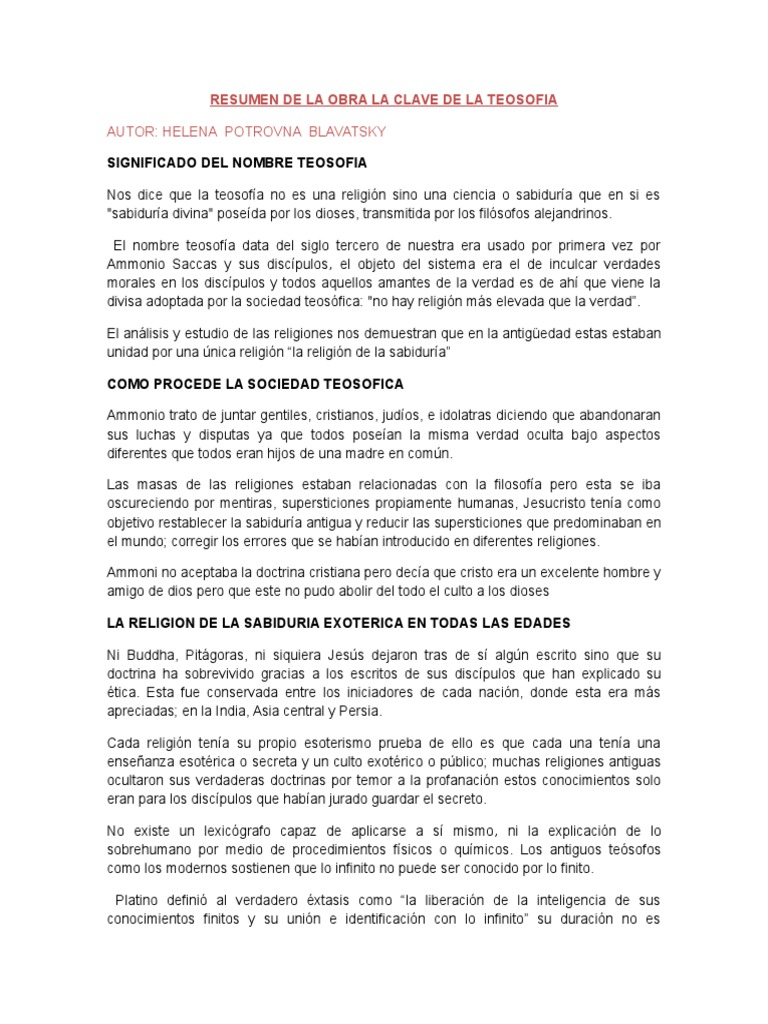 Clave de La Teosofia | PDF | Oculto | Esoterismo occidental