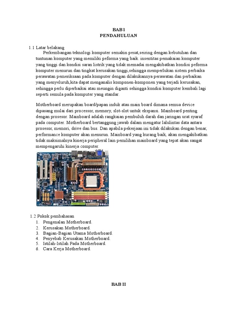 Komponen Motherboard | PDF | Teknologi & Rekayasa