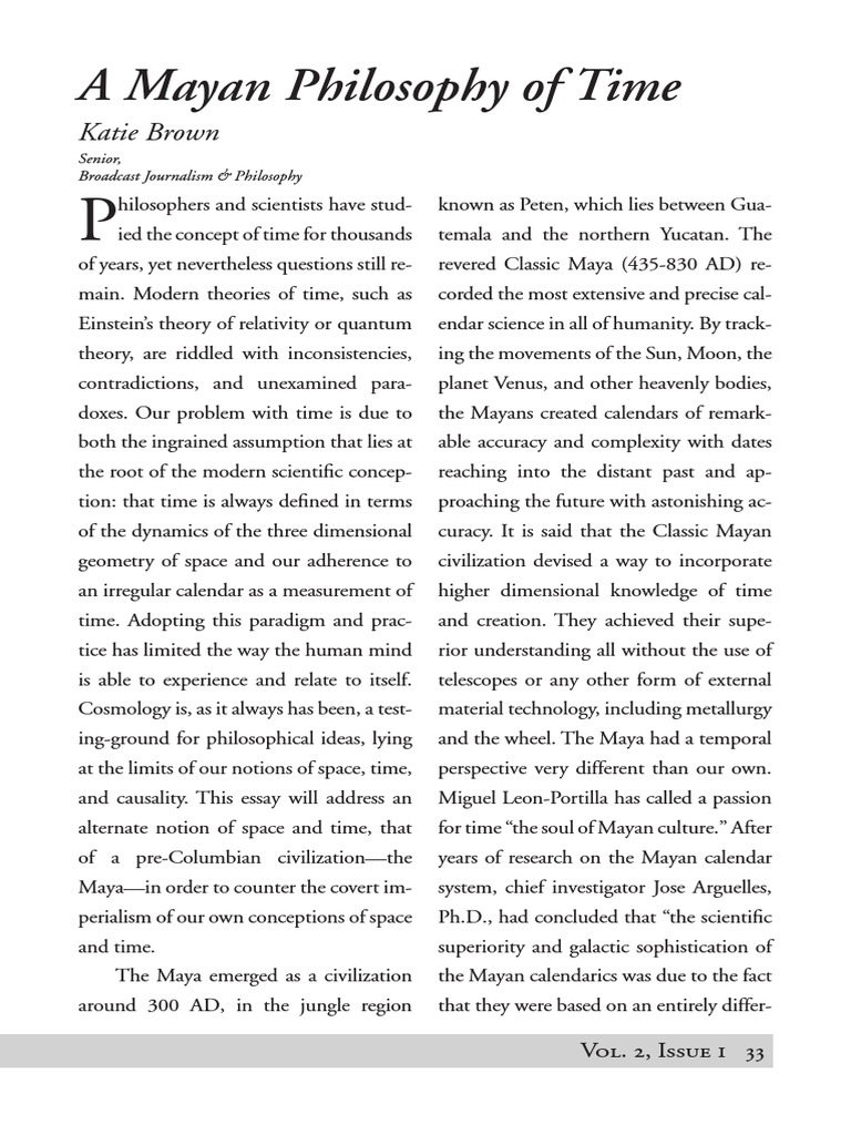 A Mayan Philosophy of Time PDF | PDF | Calendar | Maya Civilization