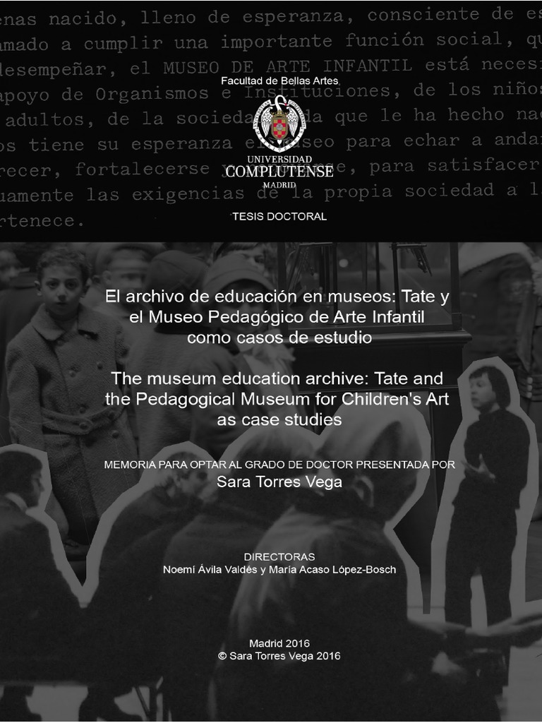 The Museum Education Archive: Tate and The Pedagogical Museum For Children's Art As Case Studies ...