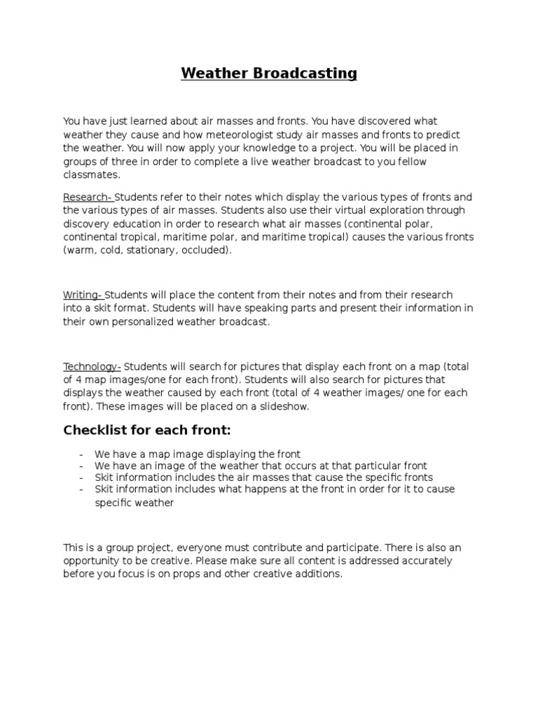 Weather Broadcasting | PDF