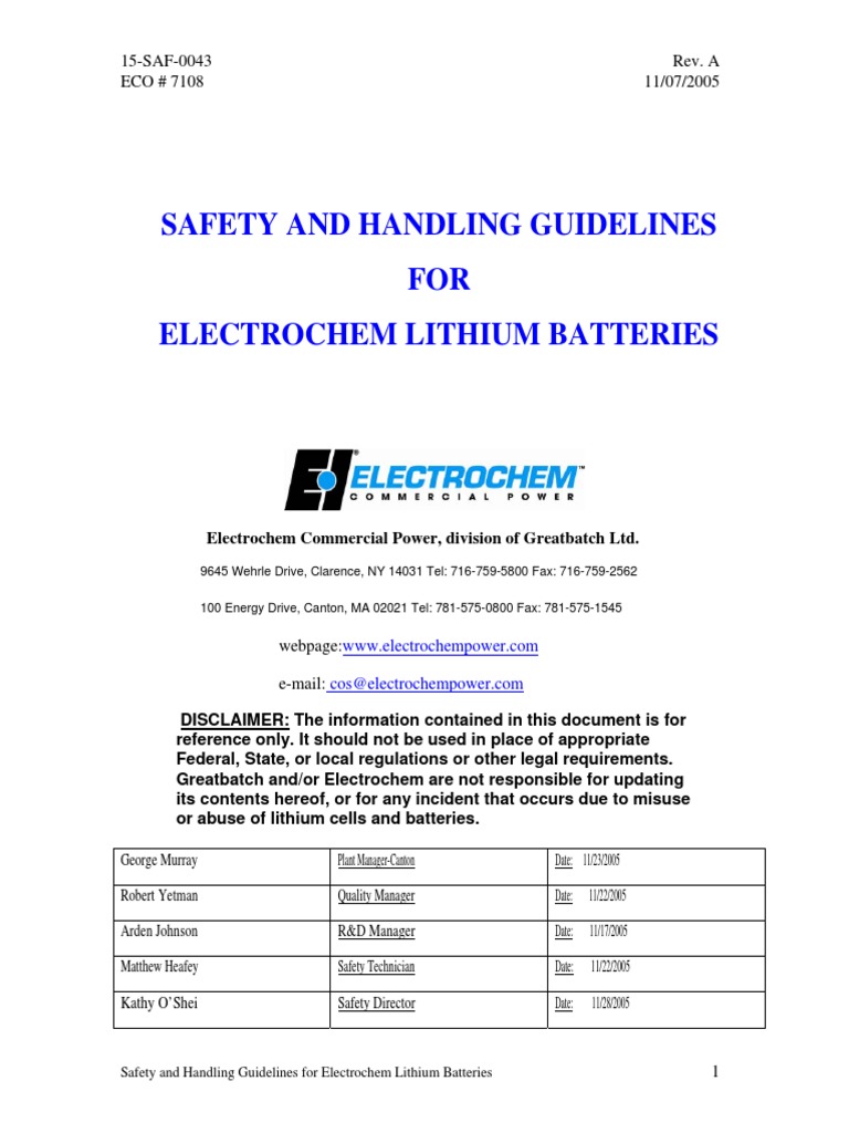 SafetyGuide_Lithium batteries.pdf | Battery (Electricity) | Dangerous Goods