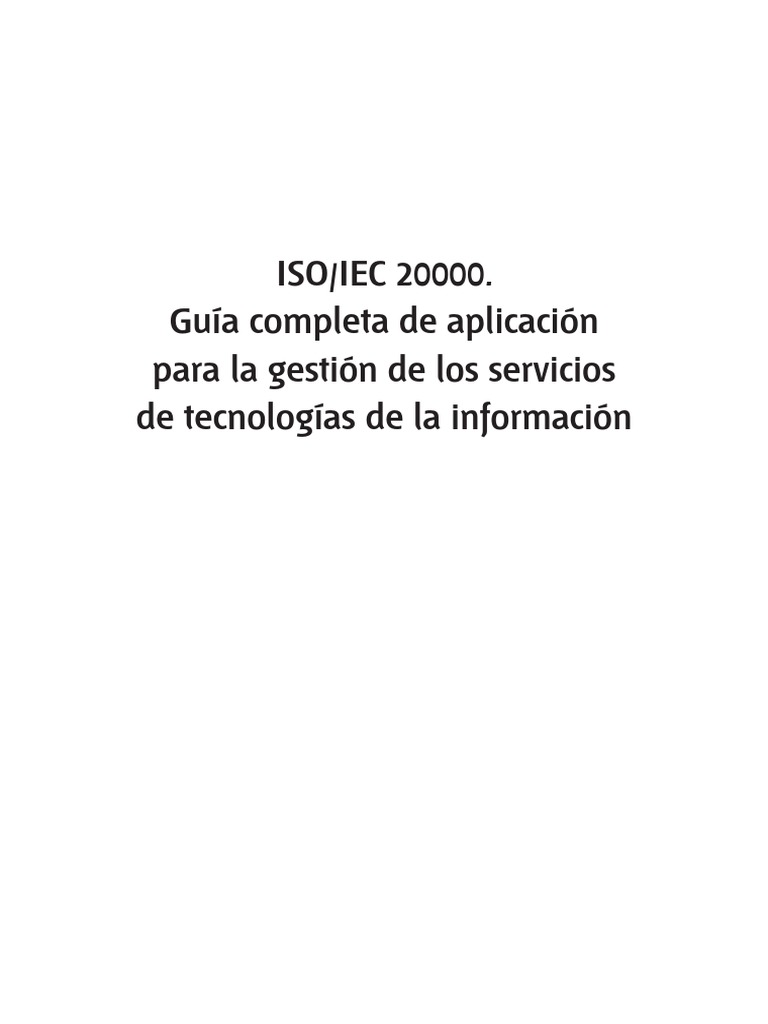 Iso 20000 PDF | PDF | Tecnología