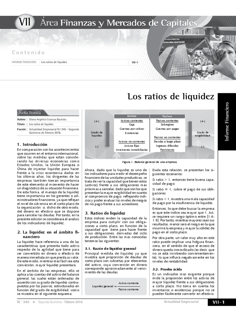02 Ratios de Liquidez | PDF | Hoja de balance | Capital de trabajo