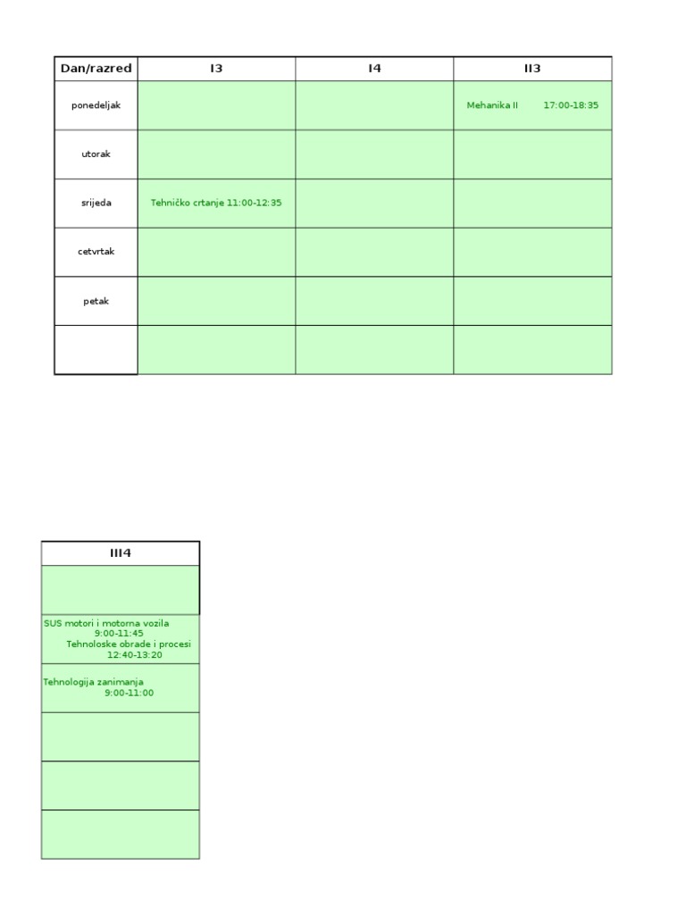 Dan/razred I3 I4 II3 | PDF | Art | Computers