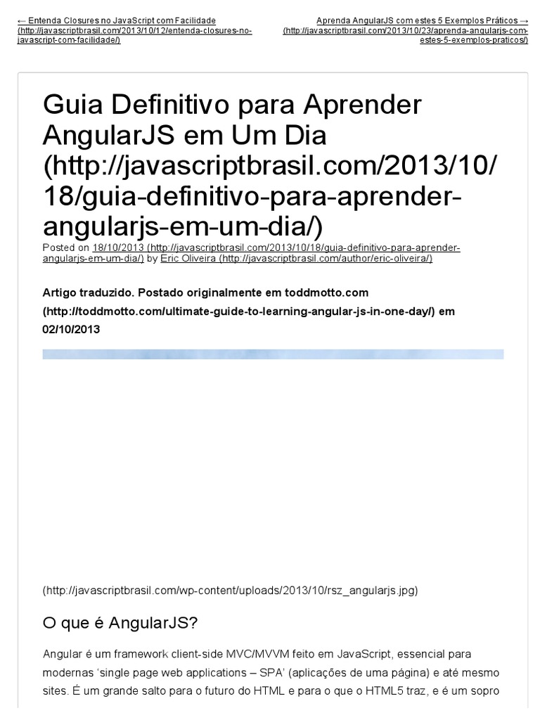 Guia Definitivo para Aprender AngularJS em Um Dia - Javascript Brasil ...