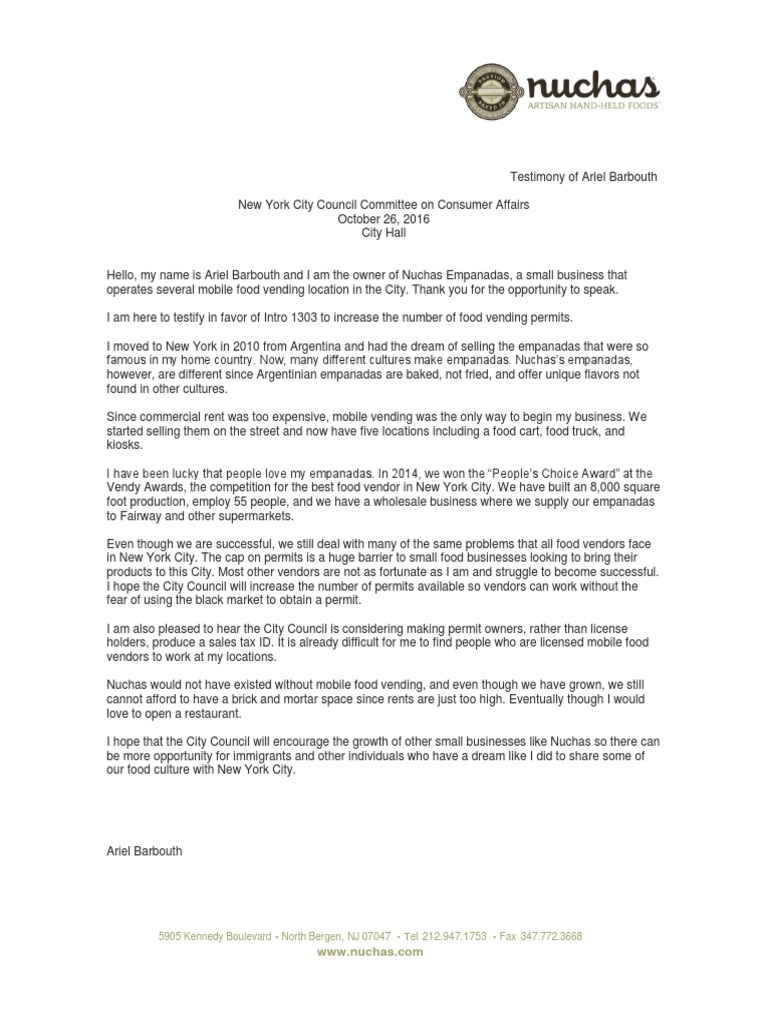 Testimony of Ariel Barbouth From Nuchas | PDF | Business