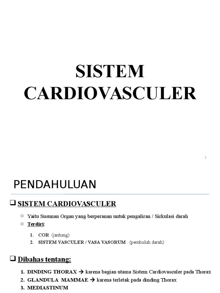Sistem Kardiovaskular Medis | PDF | Circulatory System | Atrium (Heart)