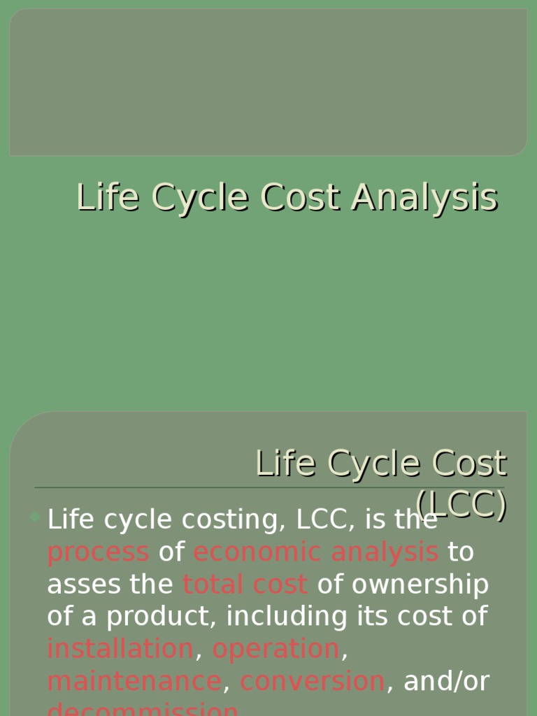 Lifecycle Costing | PDF | Life Cycle Assessment | Discounted Cash Flow