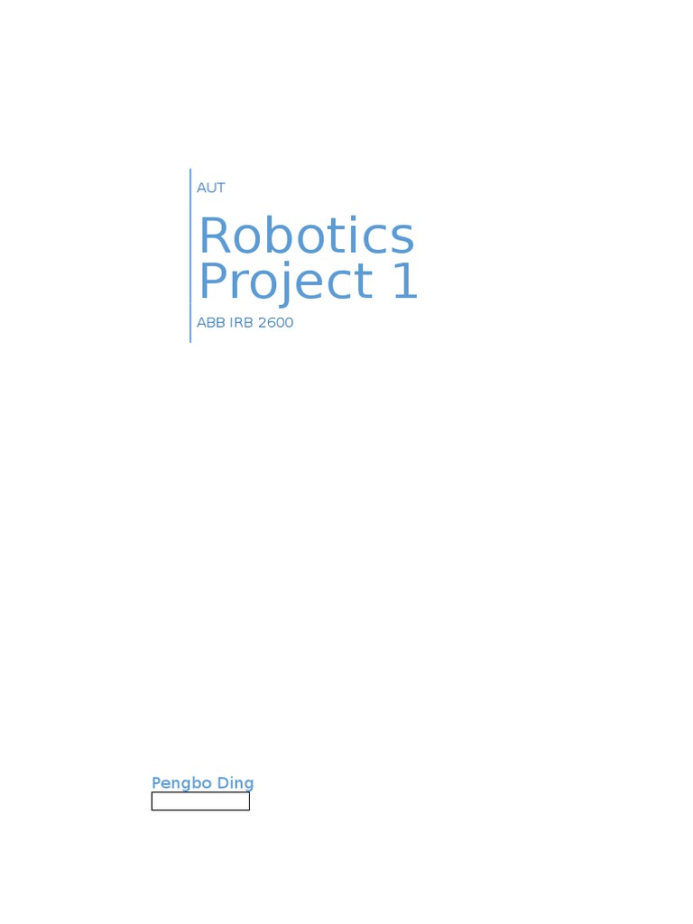 RobotProject 1 | PDF
