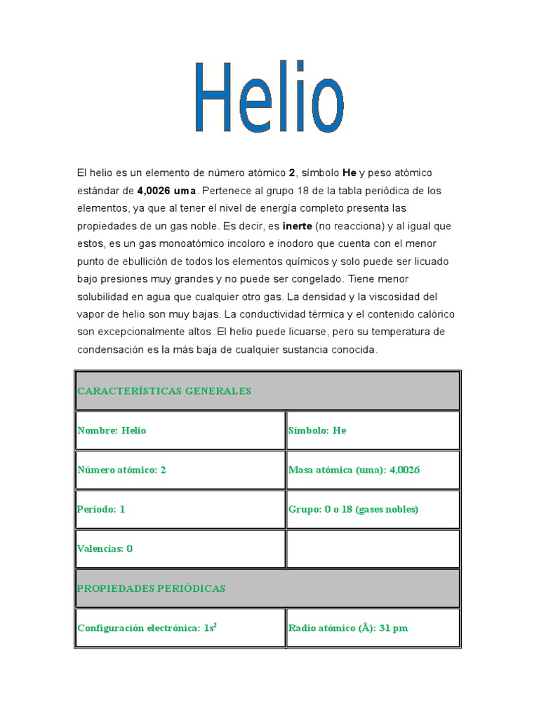 Helio y Neón: Propiedades y Usos | PDF | Helio | Materiales transparentes