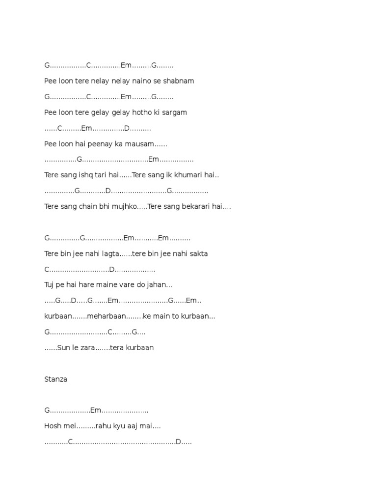 Pee Loon Guitar Chords