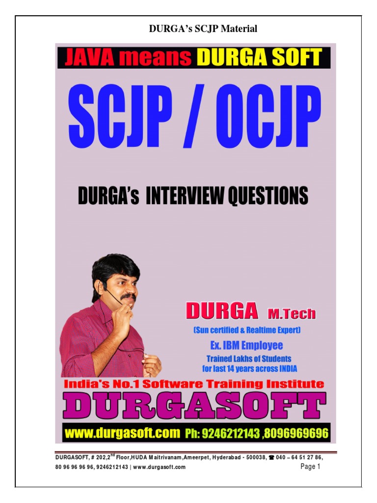 Durgas Interview Questions Pdf Class Computer Programming Method Computer Programming