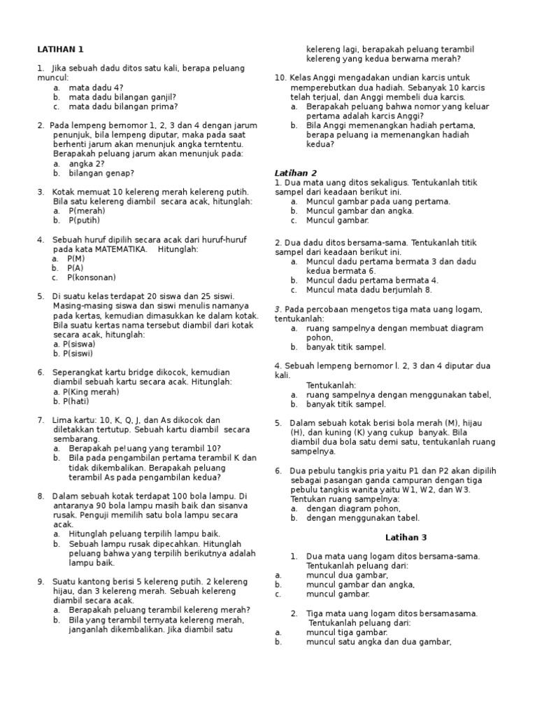 Peluang dan Statistik Dasar dalam Permainan | PDF | Griya & Taman
