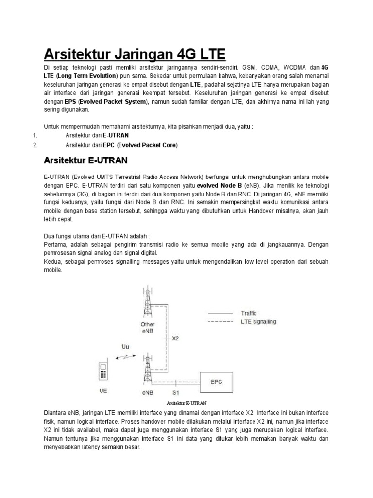 Arsitektur Jaringan 4G LTE | PDF