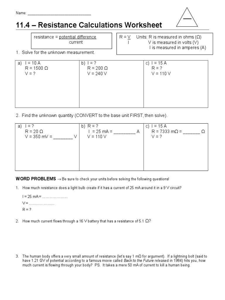 11.4 R Calculations Worksheets | PDF