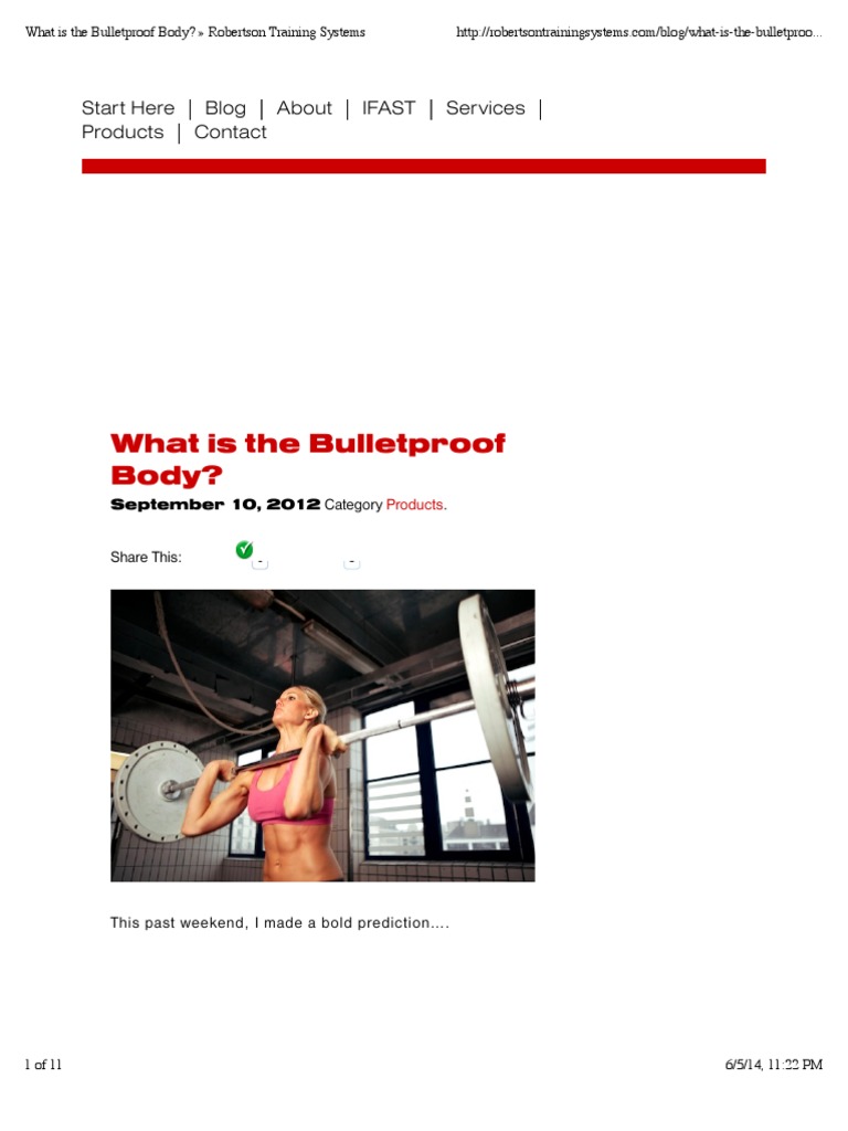 What Is The Bulletproof Body Robertson Training Systems | PDF ...