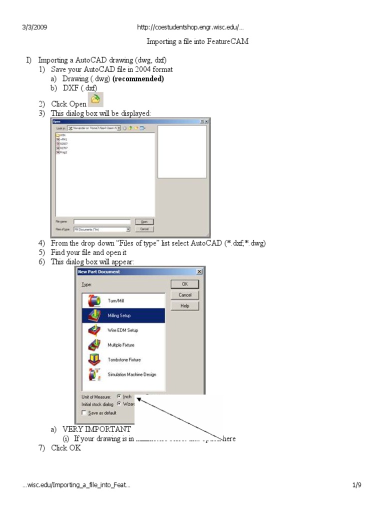 Importing A File Into Featurecam | PDF | Auto Cad | Graphics Software