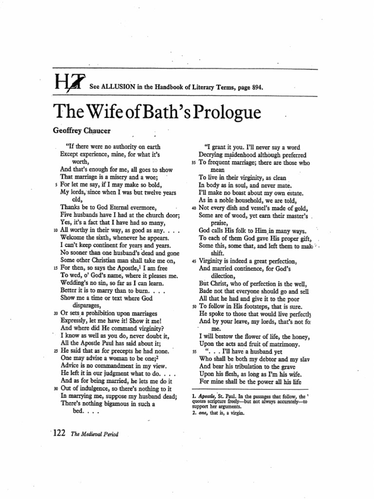 The Wife of Bath Prologue | PDF