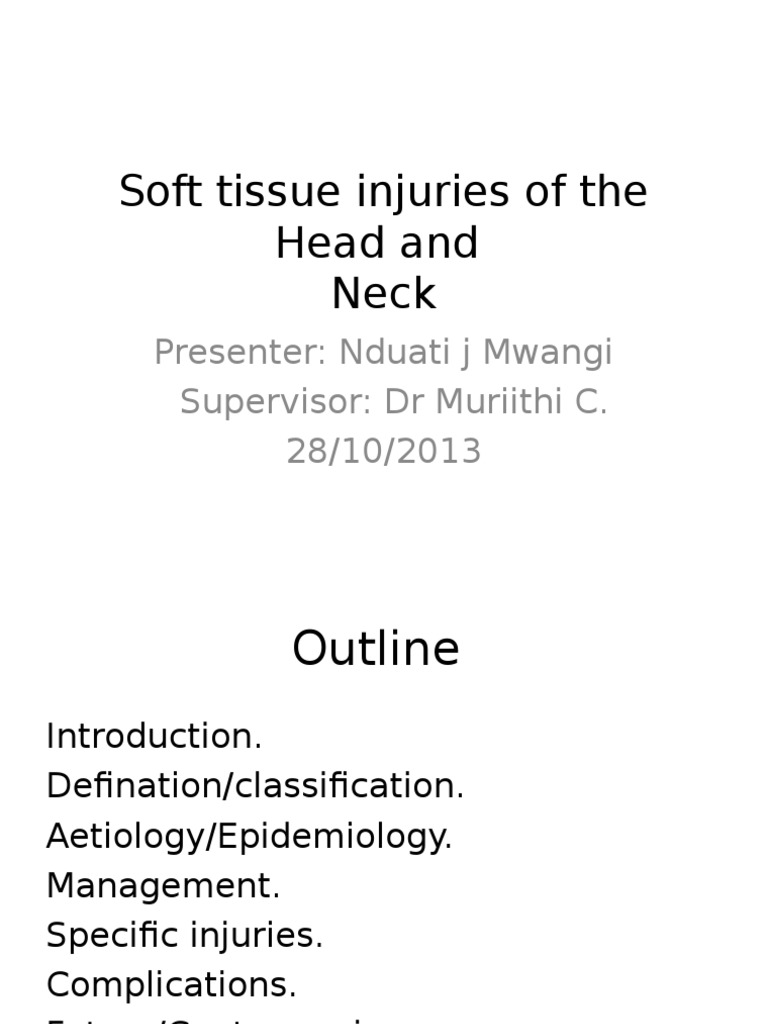 Soft Tissue Injuries of The Head and | Download Free PDF | Neck | Major ...