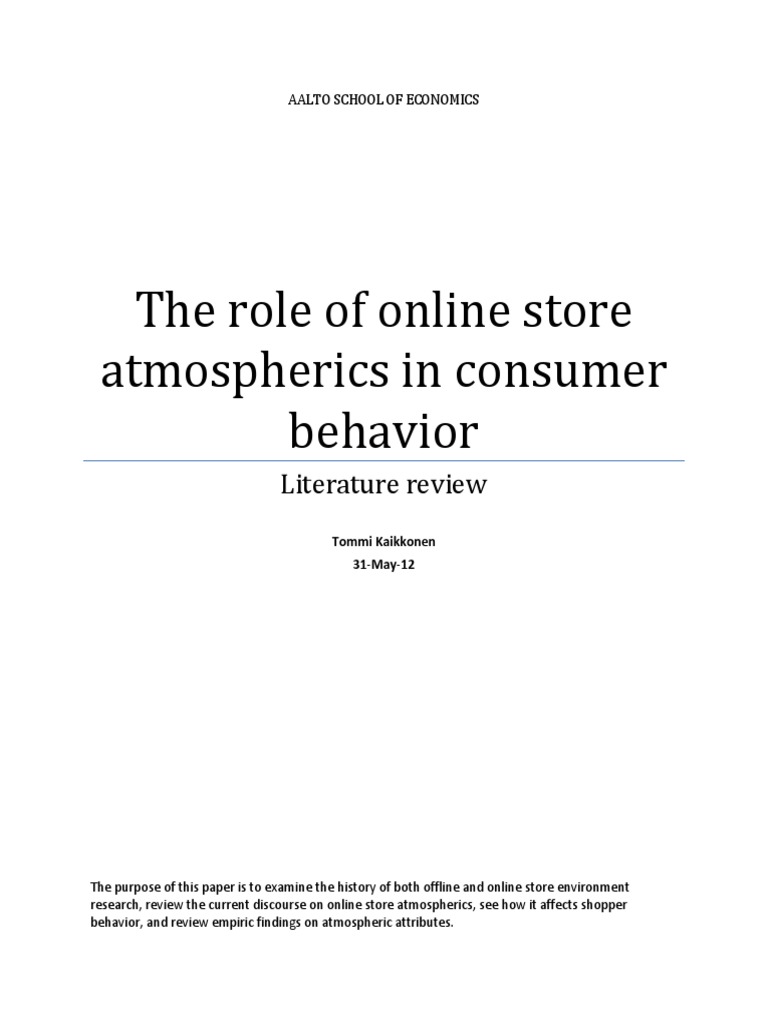 The Role of Online Store Atmospherics in Consumer Behavior | PDF ...