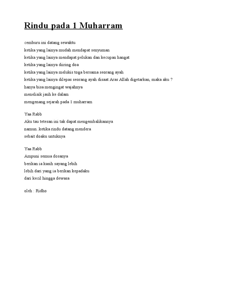 Puisi Rindu Pada 1 Muharram | PDF