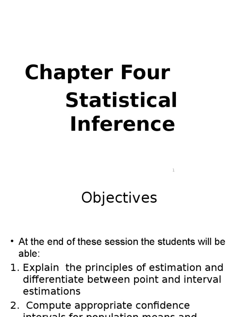 Statistical Inference and Estimation Techniques | PDF | Confidence ...