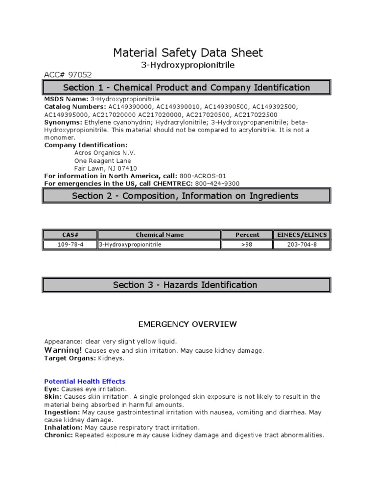 MSDS 2 | PDF | Dangerous Goods | Personal Protective Equipment