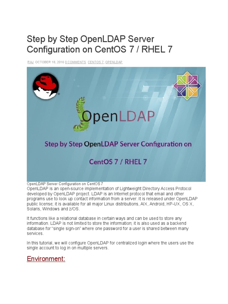 Step by Step OpenLDAP Server Configuration On CentOS 7 | PDF ...