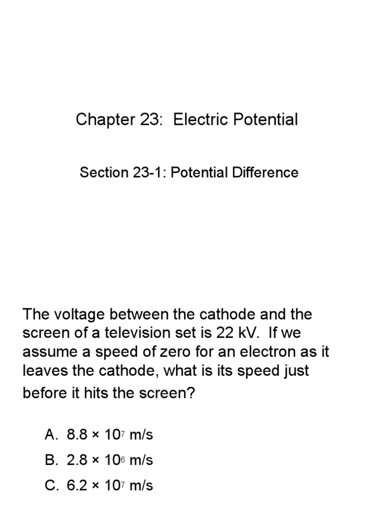 Clicker Chapter 23 Electric Potential | PDF | Atomic Nucleus | Potential Energy