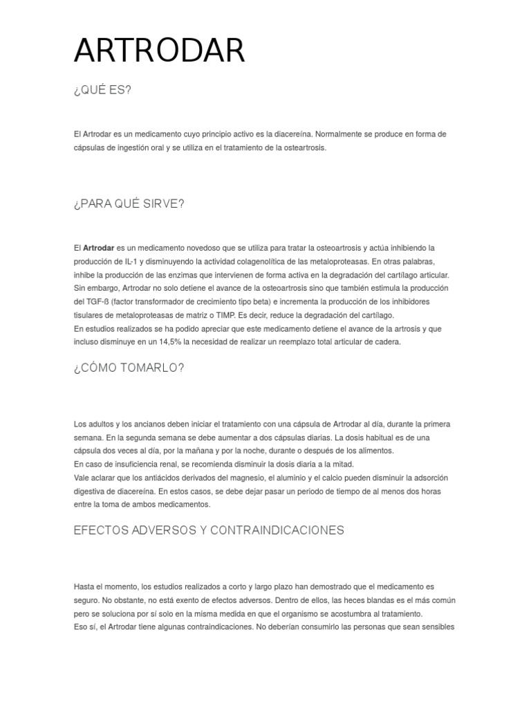 Artrodar 50mg | Osteoartritis | Medicamentos con receta | Prueba ...