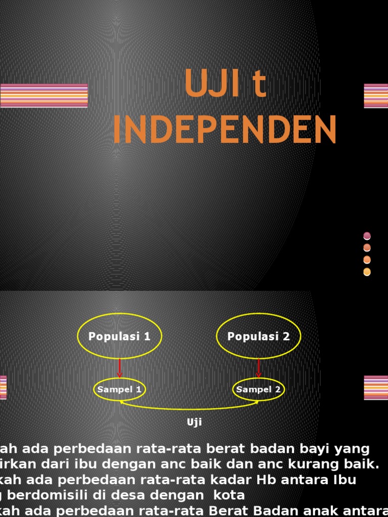 Uji T Independen Varian Sama Dan Varian Tidak Sama | PDF