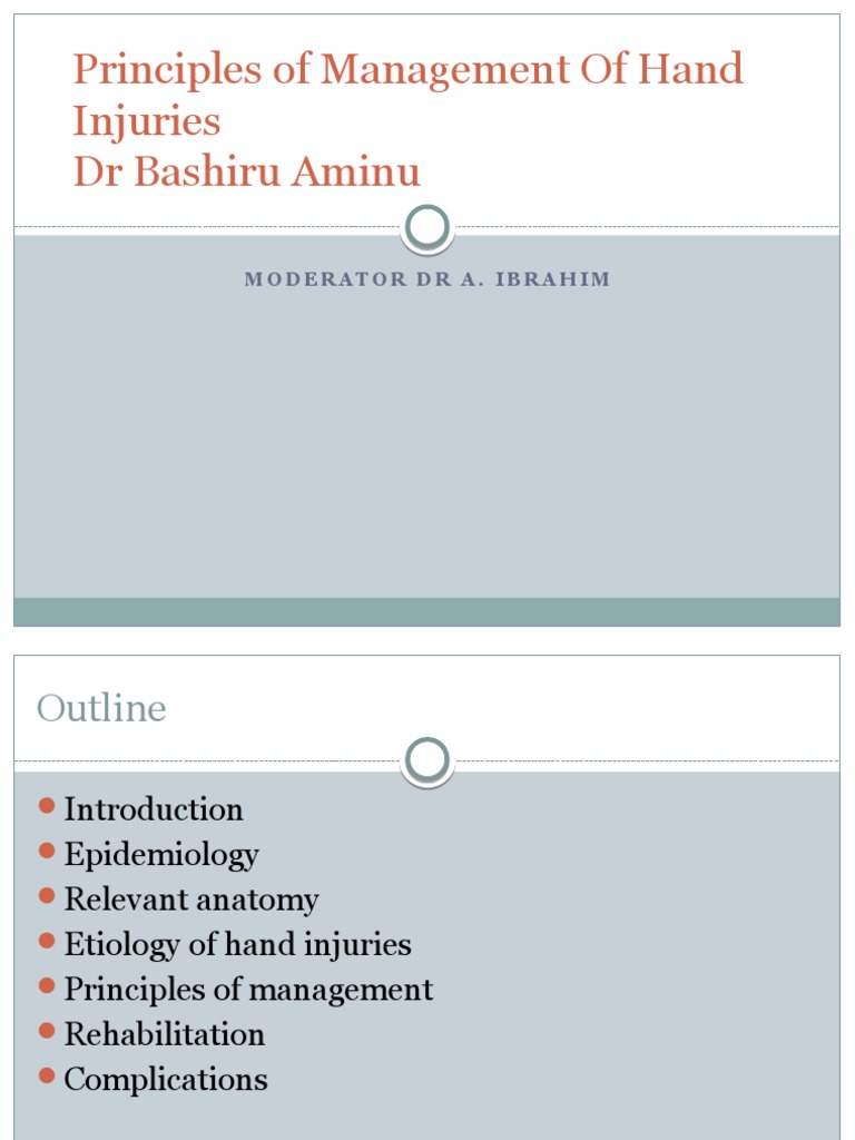 Principles of Management of Hand Injuries | PDF | Hand | Anatomical ...
