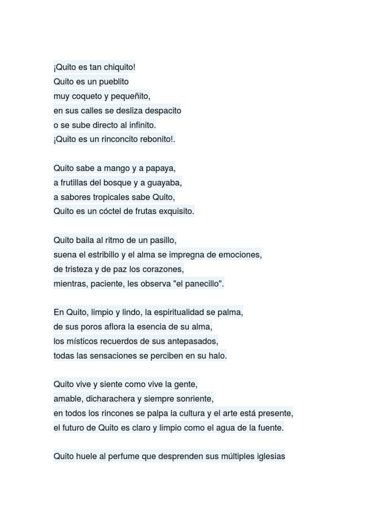 Poema A Quito | PDF