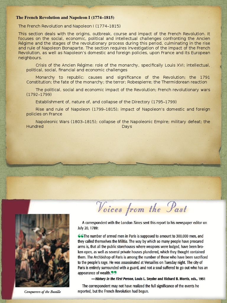 The French Revolution and Napoleon I (1774-1815) | PDF | Atlantic ...