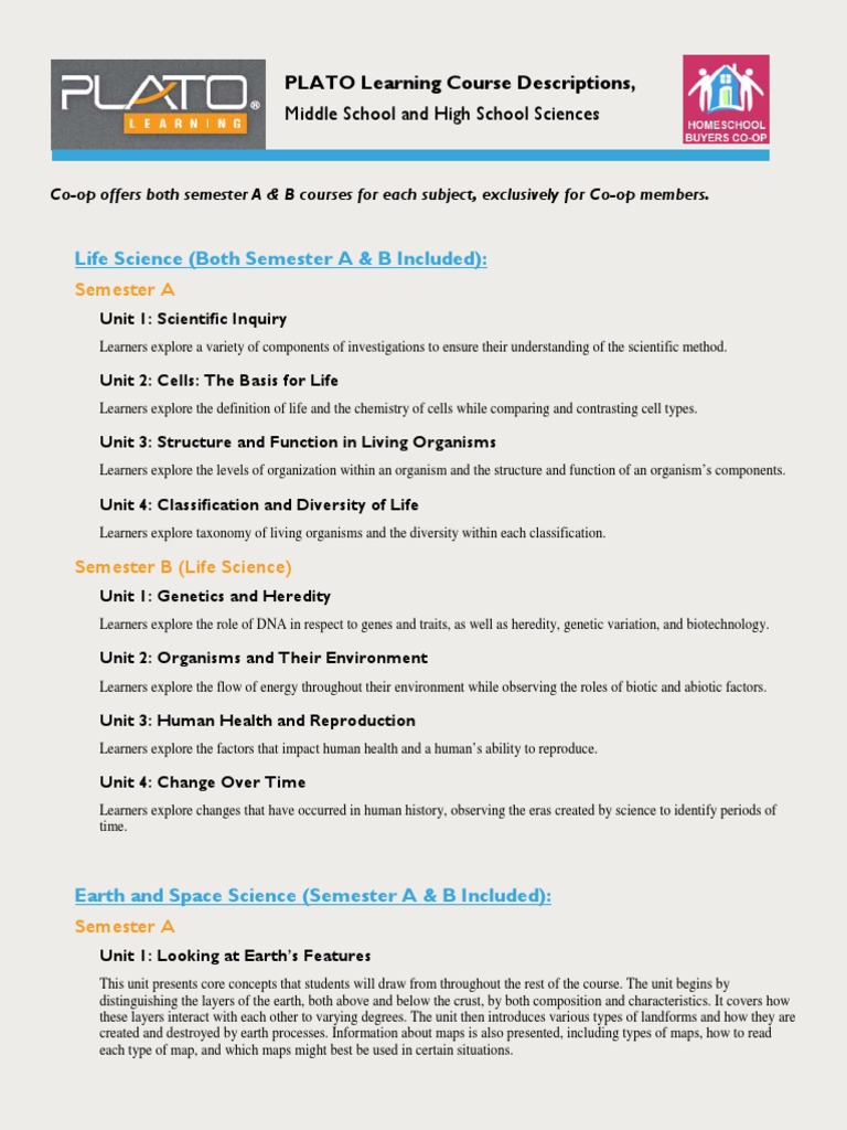 Life Science (Both Semester A & B Included) :: Middle School and High ...
