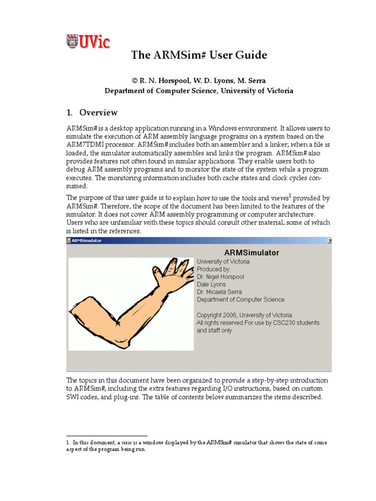 The Armsim# User Guide: 1. Overview | Download Free PDF | Cpu Cache ...
