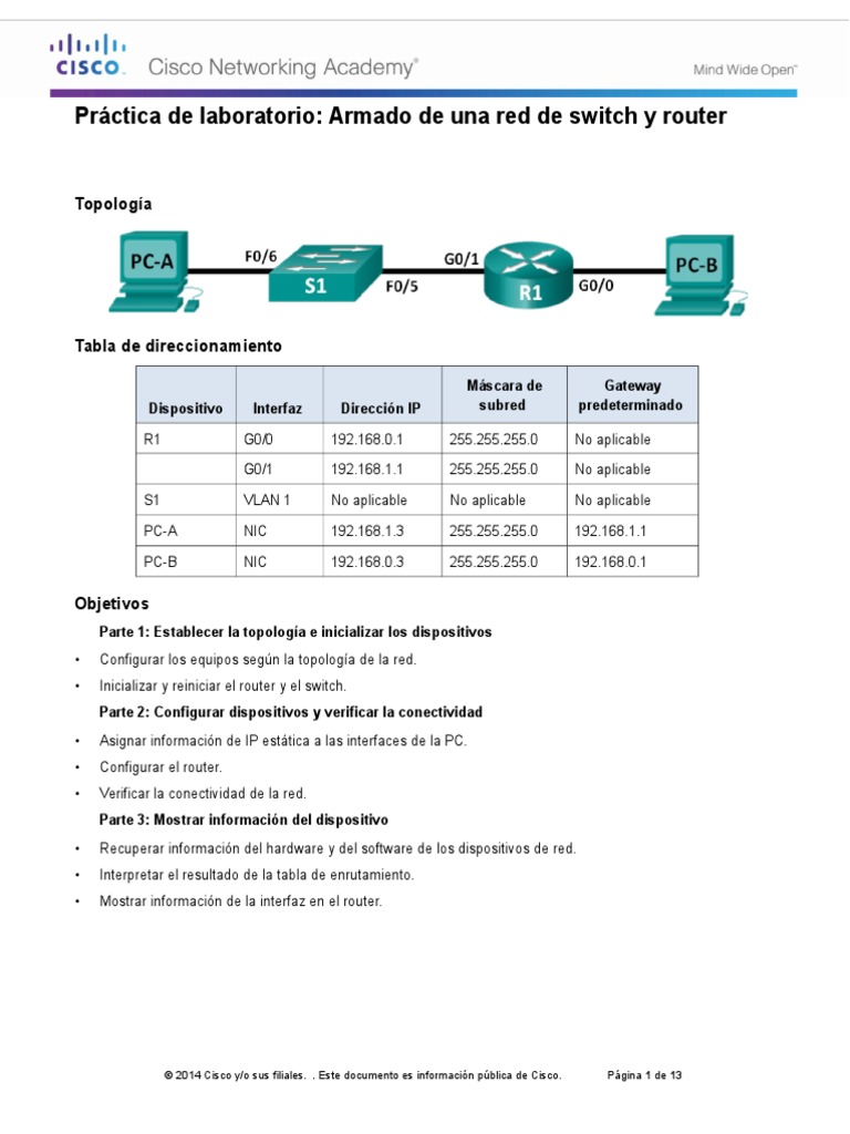 6.4.3.5 Lab - Building A Switch and Router Network | PDF