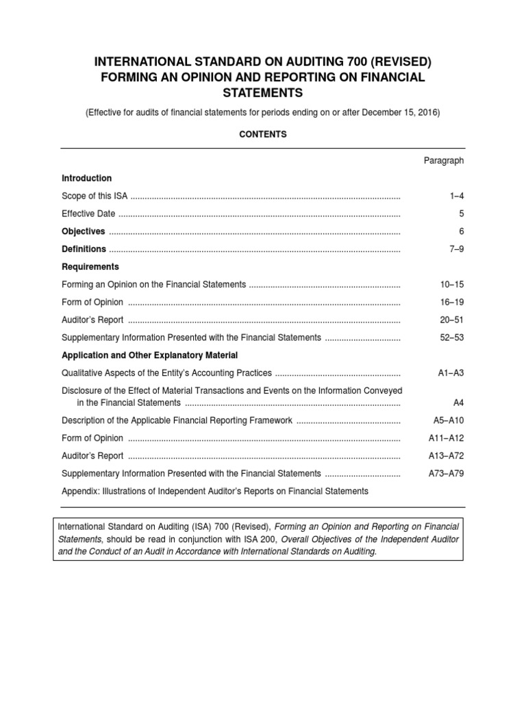 ISA 700 e | PDF | Financial Audit | Auditor's Report