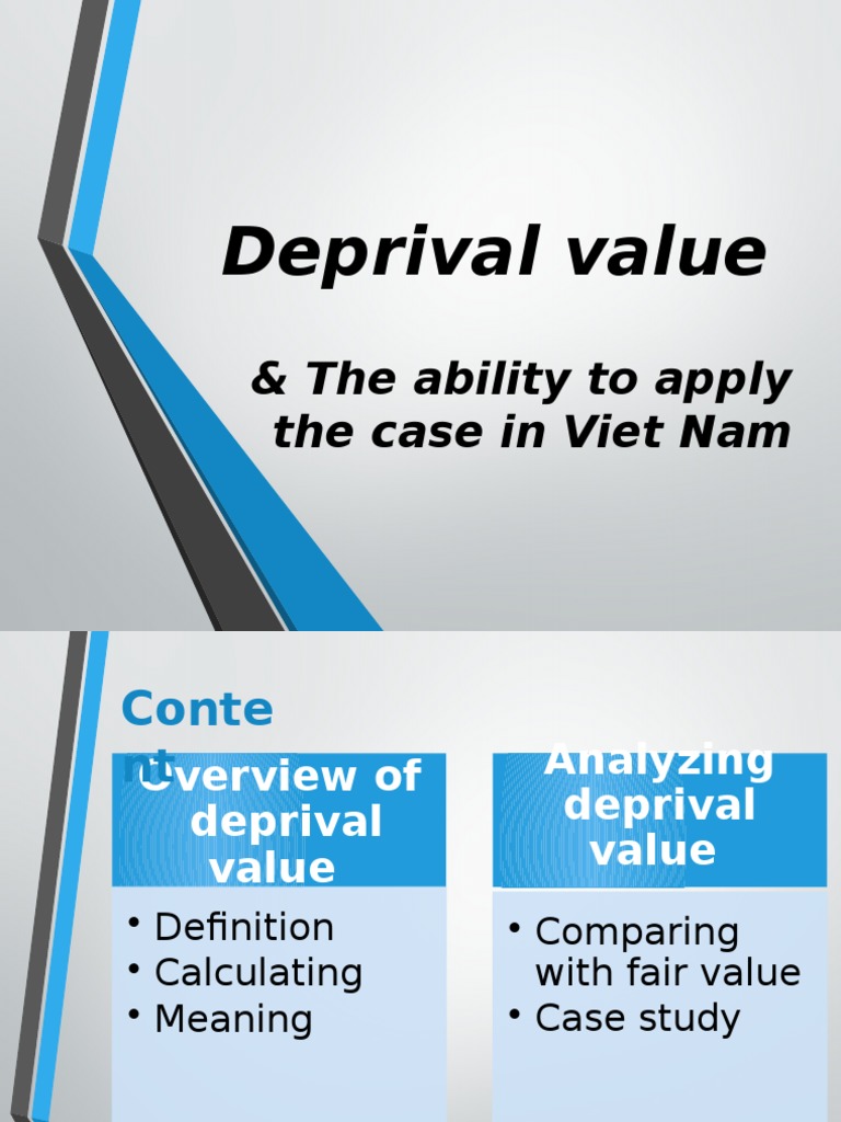 Slide Deprival Value | PDF | Fair Value | Valuation (Finance)