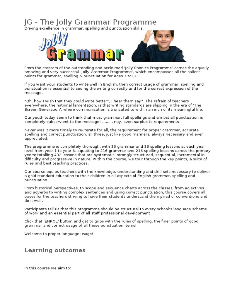 About Jolly Grammar Course | PDF | Sentence (Linguistics) | Phonics