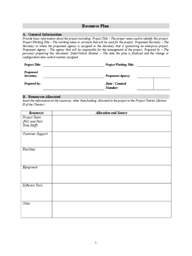 Project Resource Planning Guide | PDF | Secretary | Production And ...