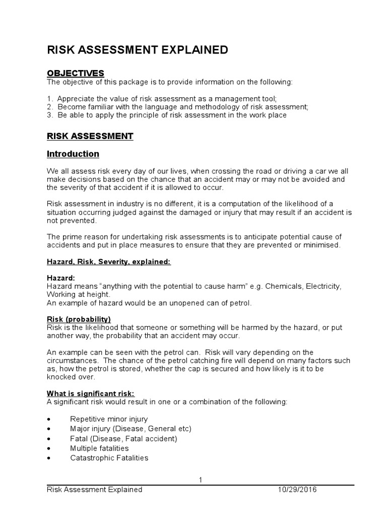 Risk Assessment Explained | PDF | Risk | Risk Assessment