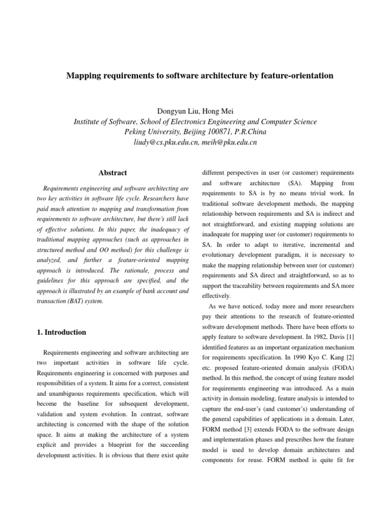 Mapping Requirements Into Software Architecture | PDF | Conceptual ...